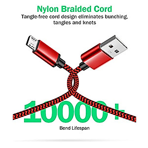 2Pack 10ft Long Micro USB Android Charger Cable Fast Quick Charging for Amazon Kindle Fire HD 6 7 8 10(1-8th Gen) HDX 8.9" 9.7" Tablets and E-Reader(3rd-11th), Xbox One S/X/Elite, PS4 Pro/Slim