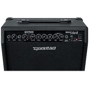 Rockville G-AMP 30 Watt Guitar Combo Amplifier Amp w/Bluetooth+Footswitch+Mic