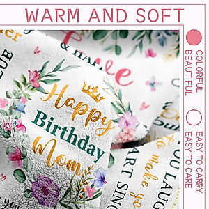 Mcurore Mom Birthday Gifts from Daughter Blanket 60"x50", Birthday Gifts for Mom from Daughter Son, Gifts for Mom Birthday Unique, Birthday Gift for Mom, Mom Gifts for Birthday, Mother Birthday Gifts