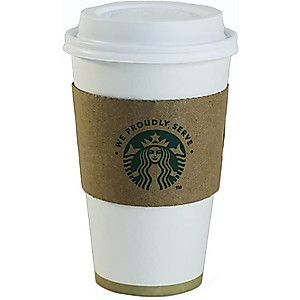 [50 Sets] Disposable Coffee Cups with Lids and Sleeves (16oz Grande) - To Go Hot Cocoa Cup, White Paper, Hot Chocolate Bar Supplies - By Dr. Plenty