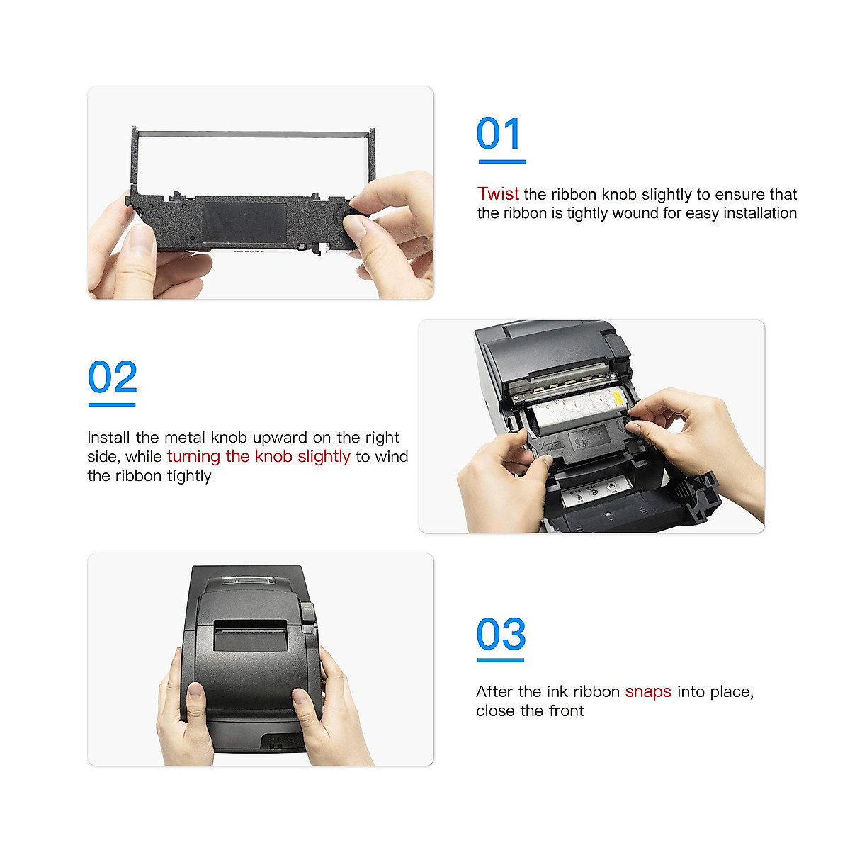 LxTek 30 Pack Compatible Ribbon Replacement for ERC-30, ERC 30 34 38 B/R Used with Epson ERC30 ERC34 ERC38 NK506 Printer (Black and Red) Tray