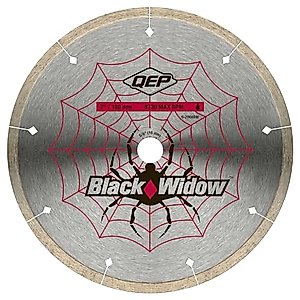 QEP 7" Black Widow Premium-Grade, Thin Rim Diamond Blade for Wet Cutting of Porcelain, Ceramic, Granite and Marble Tile
