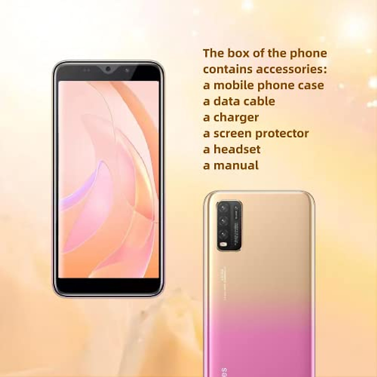 Unlocked Cell Phone，Y77 aderroo Android Smartphone, 5.72-inch IPS Full-Screen，Front and Rear Cameras，1GB RAM 8GB ROM，Only Supports Dual SIM Card Frequency Band of 3GWCDMA：850/2100MHZ（red）