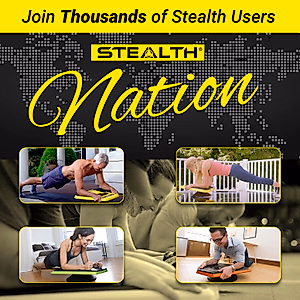 Stealth Abs + Plank Core Trainer - Get Strong Sexy Abs and Lean Core Playing Games On Your Phone, Free iOS/Android App, 4 Free Mobile Games Included, Dynamic Training, Only 3 Minutes a Day (Yellow)