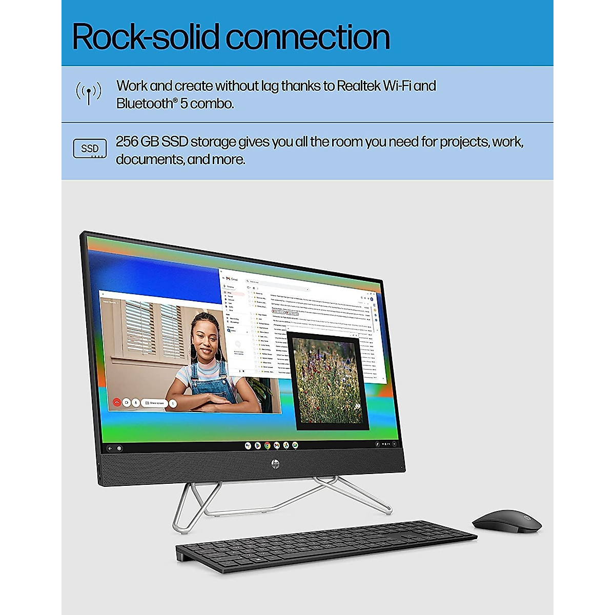 HP 27 Business All-in-One Desktop, 27" FHD, 12th Gen Intel 10-Core i7-1255U up to 4.7GHz, 16GB DDR4 RAM, 512GB PCIe SSD + 1TB HDD, WiFi 6, Windows 11 Pro