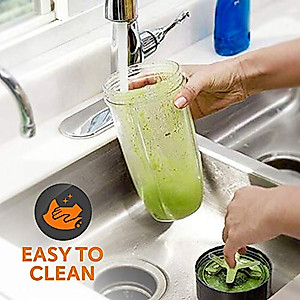 NutriChef Personal Electric Single Serve Blender-Small Professional Kitchen Countertop Mini Blender for Shakes and Smoothies w/Pulse Blend, Convenient Lid Cover, Portable 20 & 24 Oz Cups NCBL1000.5