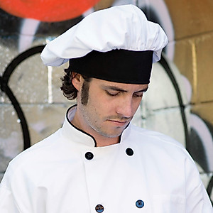 Uncommon Threads mens Unisex Poplin Chefs Hat, Black, One Size US