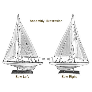 SAILINGSTORY Wooden Sailboat Model Ship Sailboat Decor Yacht Endeavour 1/100 Scale 1934 America's Cup Replica