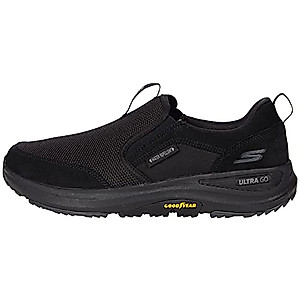 Skechers Men's Go Walk Outdoor-Athletic Slip-On Trail Hiking Shoes with Air Cooled Memory Foam, Black, 11.5