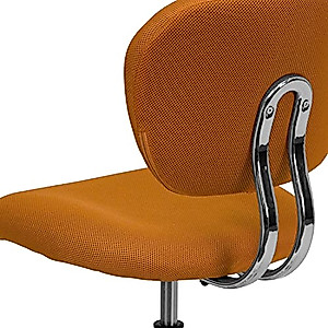 Flash Furniture Beverly Mid-Back Orange Mesh Padded Swivel Task Office Chair with Chrome Base