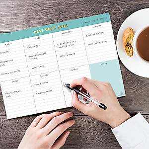 Sweetzer & Orange Weekly To Do List Pad. Minty Gold Weekly Planner Notepad with Daily Planner Agenda Squares. 7x10” Day Planner 2024 2025 - Student Planner, Work Planner and Checklist Note Pad.