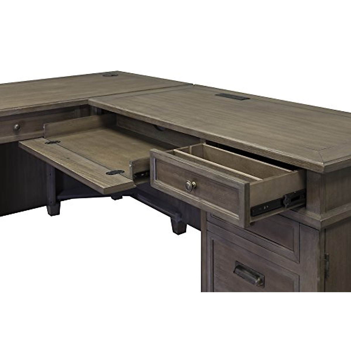 Martin Furniture Desk And Return, Weathered Dove