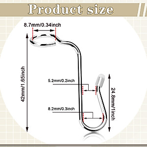 50 Pieces Hanger Connector Hooks Metal Hanger Extender Hooks Stable Clothes Hanger Connector for Different Clothes Hangers, 8.7 mm/0.34 Inch Hole Diameter,Silver