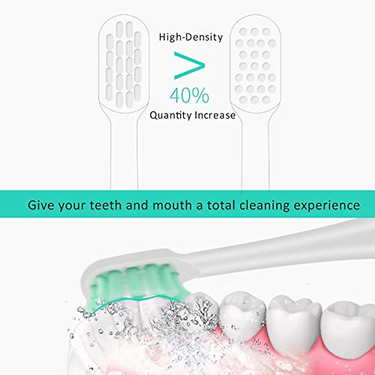 Replacement Toothbrush Heads Compatible with Xiaomi Mijia/Mi Home T300 T500 T700 Series Sonic Electric Brush Handles(6-Pack)