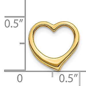 IceCarats 14K Yellow Gold Heart Love Floating Chain Slide Pendant Necklace Charm 12mm x 11mm Only