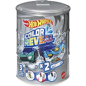 Hot Wheels 2022 Color Reveal Canisters with 2 Surprise Cars Each Bundle of 3 Packs