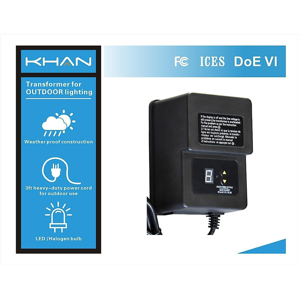 Khan Tech KH-120T 120W Low Voltage Transformer 12VAC (120w)