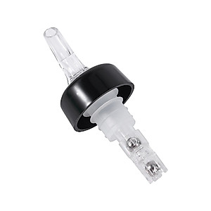 Measure Liquor Pourer, 1 OZ Plastic Measured Liquor Pourer Auto Measuring Shot Chamber Pourer Pour Spout Stopper for Liquor Wine (Transparent, pack of 12)