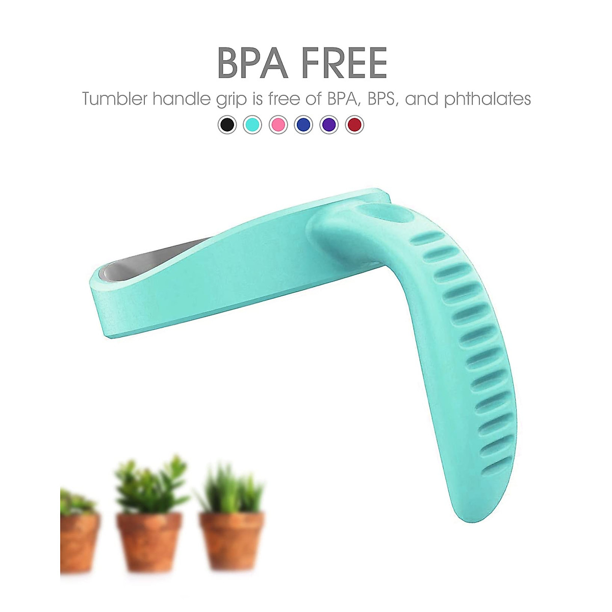 Fking Tumbler Handle for Yeti 30 oz Rambler Cup, Reaplacment Holder Grip for Rtic Mug, Sic, Ozark Trail and more Tumbler Mugs, BPA FREE (Aqua)