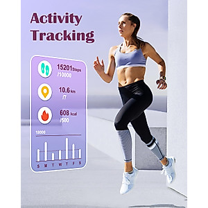 RUIMEN Smart Watches for Women Men (Answer/Make Calls) Compatible with iPhone/Android Phones, 1.85" HD Screen Fitness Tracker Heart Rate Monitor 100+ Sports Tracker Watch Waterproof (Pink)