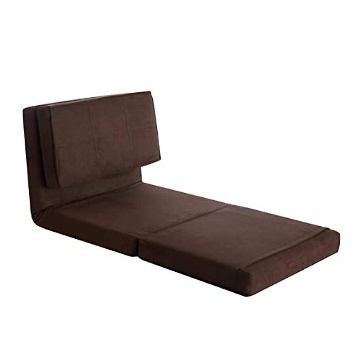 Urban Shop Ultra Suede Convertible Flip Chair, L28.5 x W29.53 x H23.0, Brown