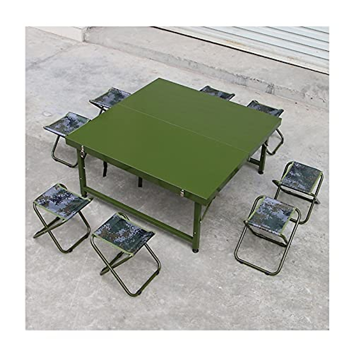 Outdoor Table and Chair Set Outdoor Camping Table and Chair Set, Steel Outdoor Picnic Table, Family Gathering Folding Table, Nine in one