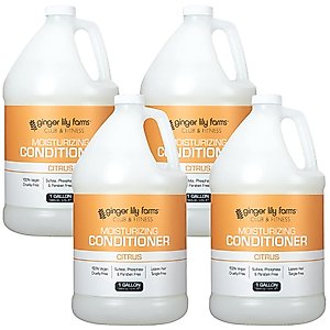Ginger Lily Farms Club & Fitness Citrus Moisturizing Conditioner, 100% Vegan, Paraben, Sulfate, Phosphate, Gluten & Cruelty-Free, 1 Gallon (Pack of 4 )