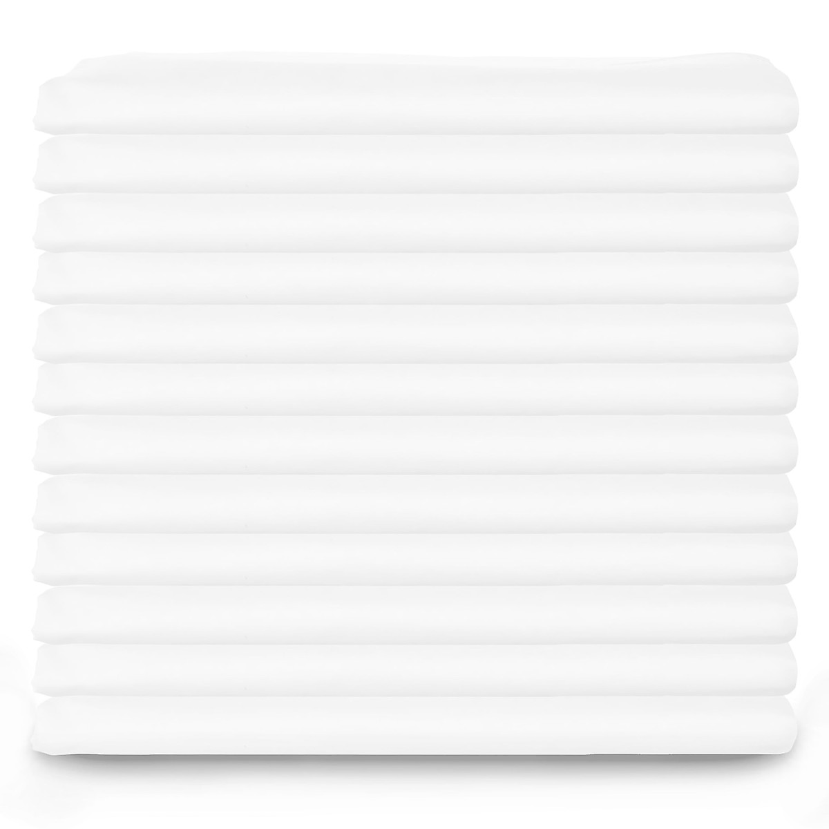 White Classic White Cotton Pillow Cases Standard Size Set of 12, Heavy Weight Quality Pillowcase with T-180 Thread Count, Elegant Double Stitched Tailoring Pillowcases, Pillow Covers 20x30 Inch