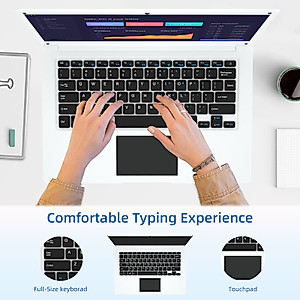 Windows 11 Laptop 14 Inch, Intel Celeron Quad-core,4GB RAM,192GB Storage(64GB eMMC+128GB SSD),BT4.2,Ultra Slim Lightweight Notebook,Work Study Laptop Computers (White)