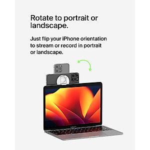 Belkin iPhone MagSafe Camera Mount for MacBook, iPhone Continuity Camera Mount, Turn iPhone to Webcam, Compatible with MacBook Pro, Air, iPhone 15, iPhone 14, iPhone 13, iPhone 12 - White