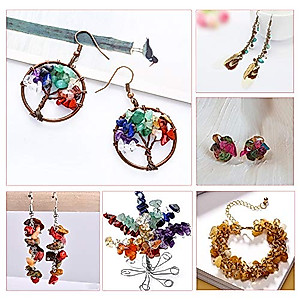 Yholin Crystals Beads for Jewelry Making Supplies Kit, Gemstone Crystal Stone Chip Beads with Spacer Stone Beads Pliers Jump Rings Elastic String for DIY Necklace Bracelet Earring Jewelry Making