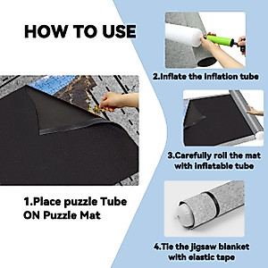 Puzzle Saver with Lid 1000 1500 Pieces Puzzles Board Storage Cover Transport Pump Glue Portable Felt Inflatable Stick Organizer Pad Tabletop Frame Travel Carrier Kit Table Top Rug Keep Cat away from