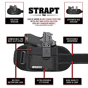 Clip & Carry STRAPT- TAC Belly Band Holster | Use with Any IWB Kydex Gun Holster for Concealed Carry, (kydex Holster not Included)