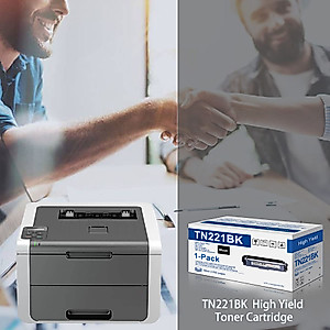 2-Pack TN221BK TN-221 Black Toner Cartridge Replacement for Brother TN221 TN-221BK MFC-9130CW HL-3170CDW HL-3140CW MFC-9330CDW Printer