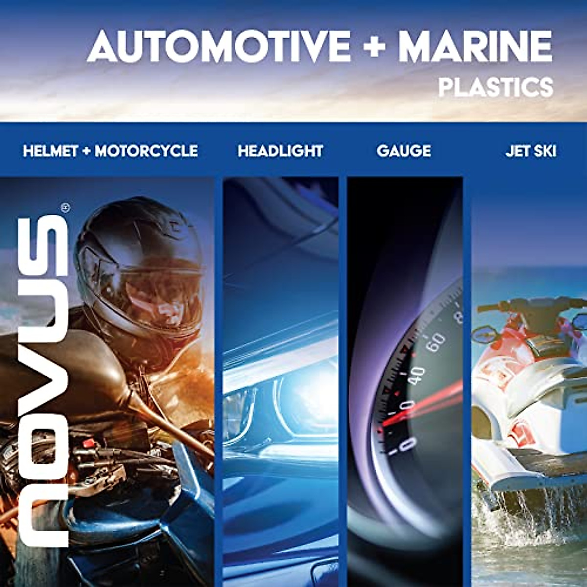 NOVUS Bundle with 6ct Polish Mates Pack | Novus Plastic Polish & Cleaning Set | Plastic Clean & Shine #1, Fine Scratch Remover #2, Heavy Scratch Remover #3 | 8 Ounce Bottles