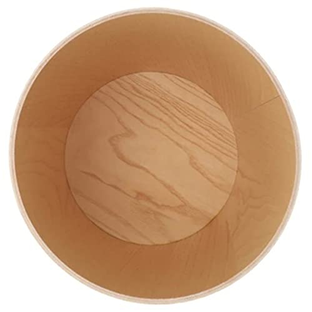 2.3 Gallons Wood Trash Can Wastebasket for Home or Office, Japanese-style natural wood Round Wastebasket, Lightweight, Sturdy for Under Desk, Kitchen, Bedroom, Den, Hotel, or Kids Room (Light Wood-B)