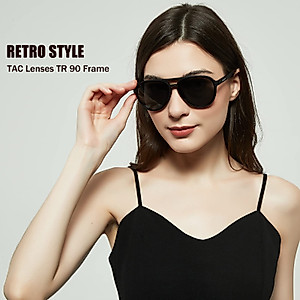 Lasiyanor Lightweight TAC Polarized Tinted Classic Vintage Retro 70s Sunglasses, TR-90 Frame for Women Men, UV 400 Protection
