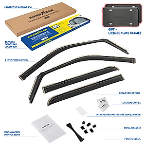 Goodyear Shatterproof in-Channel Window Deflectors for Ford F150 2015-2020 SuperCrew (fit for Ford F250-F550 17-23), Rain Guards, Window Visors, Vent Deflector, Truck Accessories, 4 pcs- GY003407