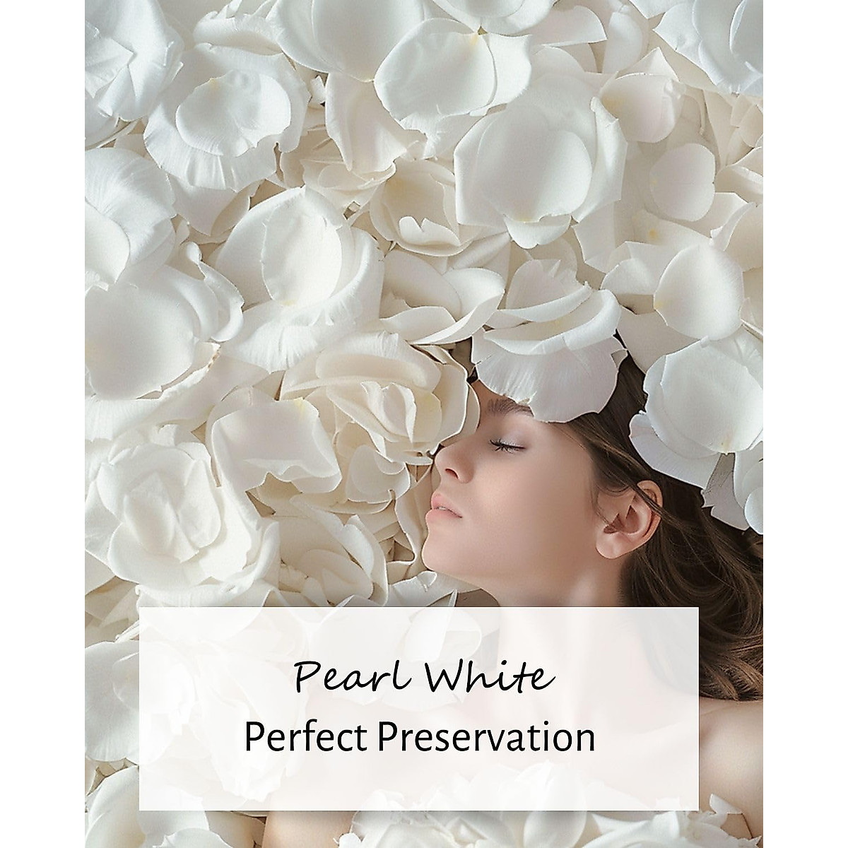 REAL Rose Petals, Pearl White Freeze-Dried Petals 3.5oz Biodegradabel Wedding Natural Confetti, Perfectly Preserved Flower Petals for Table Decorations