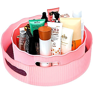 Lazy Susan Countertop Turntable. Kitchen Pantry Cabinet Rotating Organizer. Spice Storage Rack. Bathroom Vanity Shelf Table