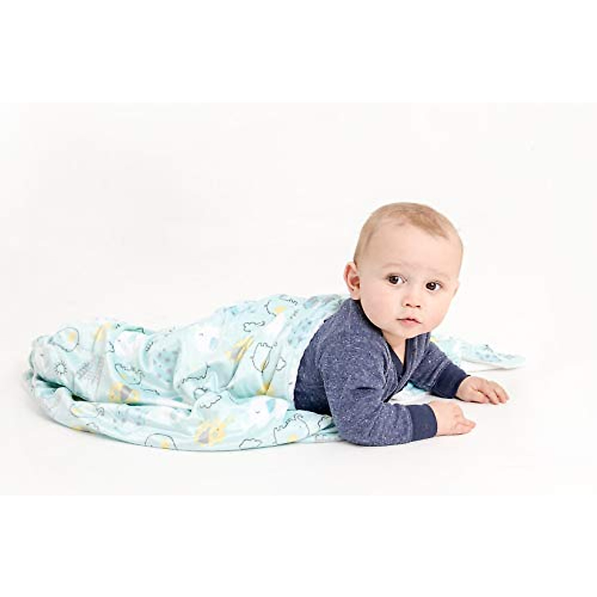 Alphabetz Alphabetz Premium, Soft Baby Boy Blanket, Blue Elephants, 2 Ply Extreme Softness and Comfort