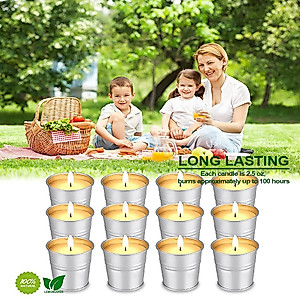 Citronella Candles Outdoor 12 Pack - 160 Hours Burn 100% Natural Soy Wax Candles Set for Home Garden Patio Camping Picnic, Scented Candles Gifts Women Wedding Birthday Christmas Housewarming Gift