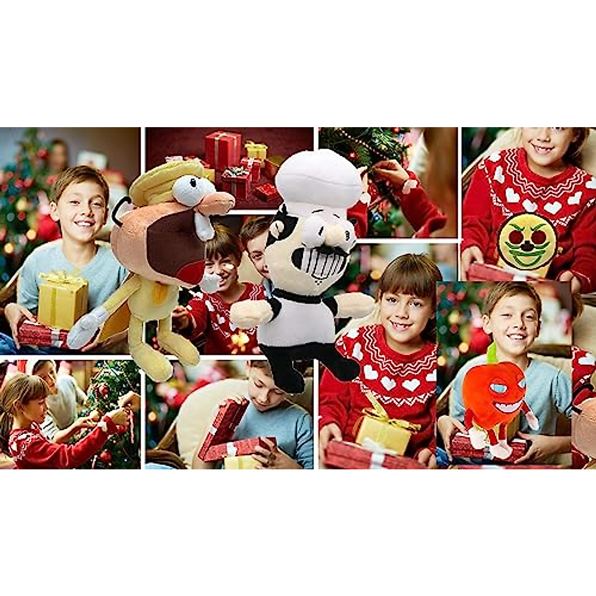 whitewhale 4PCS Pizza Tower Plush, Gift for Game Enthusiasts, Soft Stuffed Dolls for Children and Adults, Birthday for Boys and Girls, Christmas and Easter Basket Filling Selection,