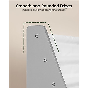 CHOEZON 6-Tier Kids Bookshelf, Kids Sling Bookcase, Magazine and Book Storage Rack, Large Capacity Book Organizer, Book Shelf for Kids Room, Bedroom, Nursery, Playroom, White and Gray MCW07WG