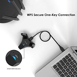 Wavlink USB 3.0 WiFi Adapter for PC, AC1300 Dual Band 5GHz+2.4GHz Wireless Network Adapter with High Gain Antennas for Windows XP/Vista/7/8/8.1/10/11 MacOS 10.7-10.15