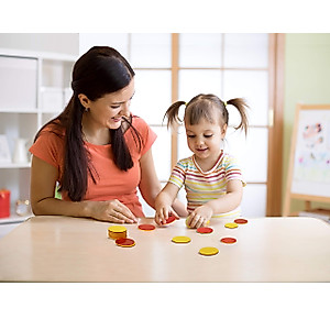 TOMMYHOME Plastic Two-Color Counter,Red/Yellow,Educational Equipment, Math Classroom Supplies, let Children Learn Mathematics Better(Pack of 200)