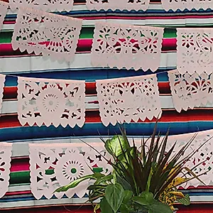 Mexican Party Banner, Papel Picado Banner, Over 60 feet long of Peach papel picado flags, Mexican tissue PAPER garland, Peach banners for fiestas, baby shower, Weddings, Quinceaneras, Birthdays, Fiesta party supplies ws75