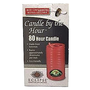 TVTime Direct Eclipse Candle by the Hour - 80 Hour Red Cinnamon Bees Wax Candle Refill