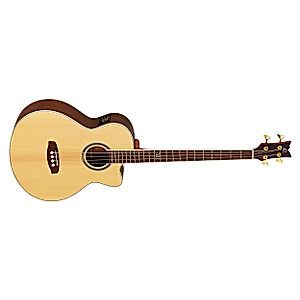 Ortega Guitars 4 String Deep Series Medium Scale Solid Top Acoustic-Electric Bass, Right (D558-4)