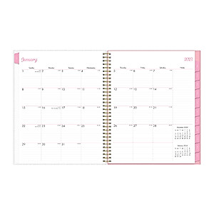 Blue Sky 2023 Weekly and Monthly Planner, January - December, 8.5" x 11", Frosted Cover, Wirebound, Mimi Pink (137264-23)